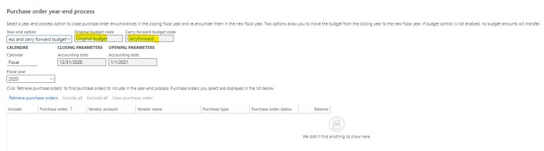Transfer Purchase Orders during year end process – Dynamics 365 Finance ...
